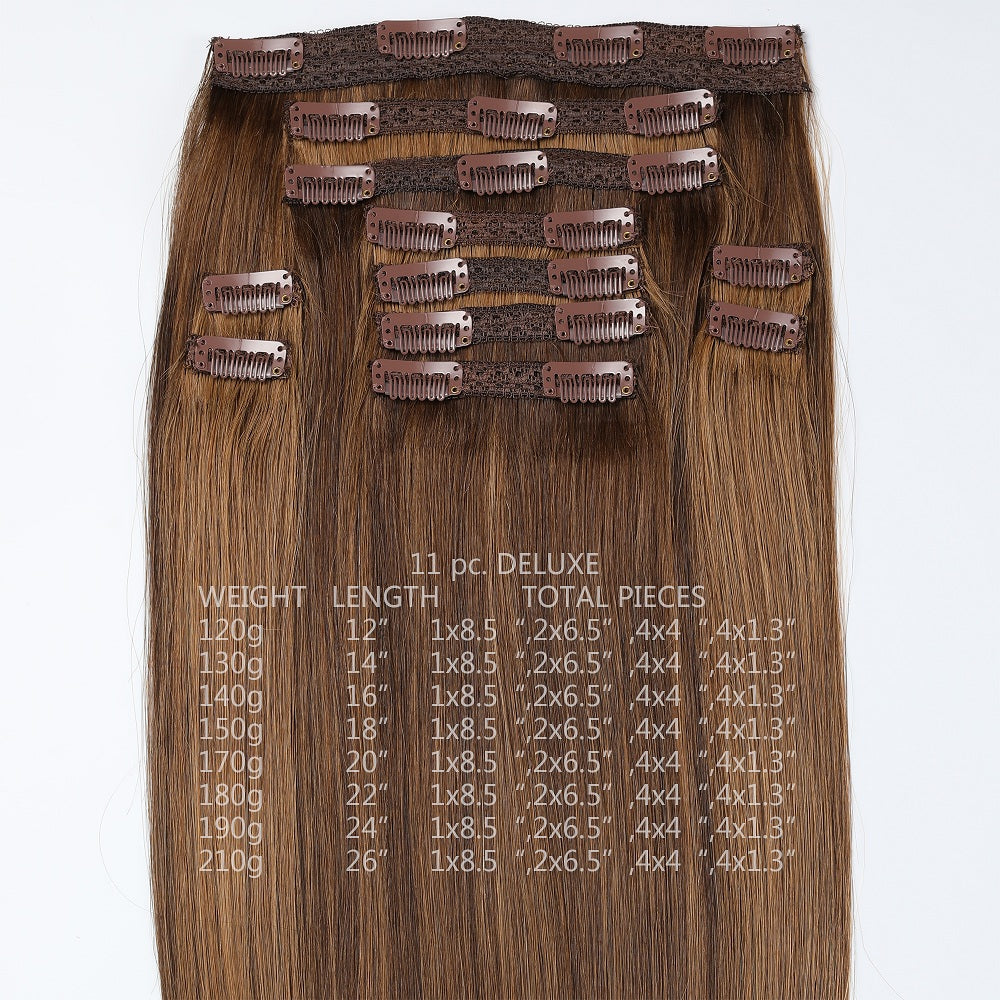 #8/12 Highlights Clip-in Hair Extensions-11Pc.Deluxe Collection